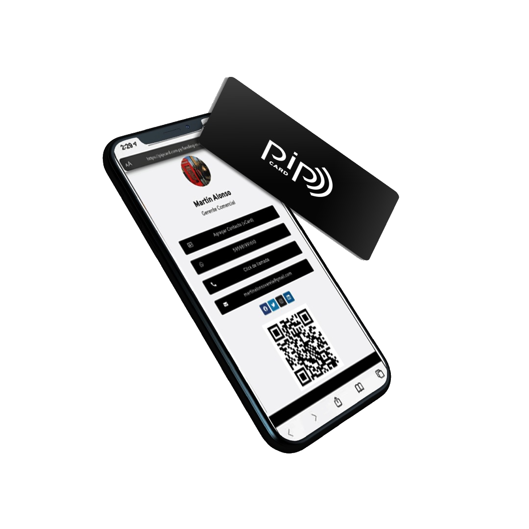 Tu tarjeta de negocios digital | con tecnología contactless | Pip Card